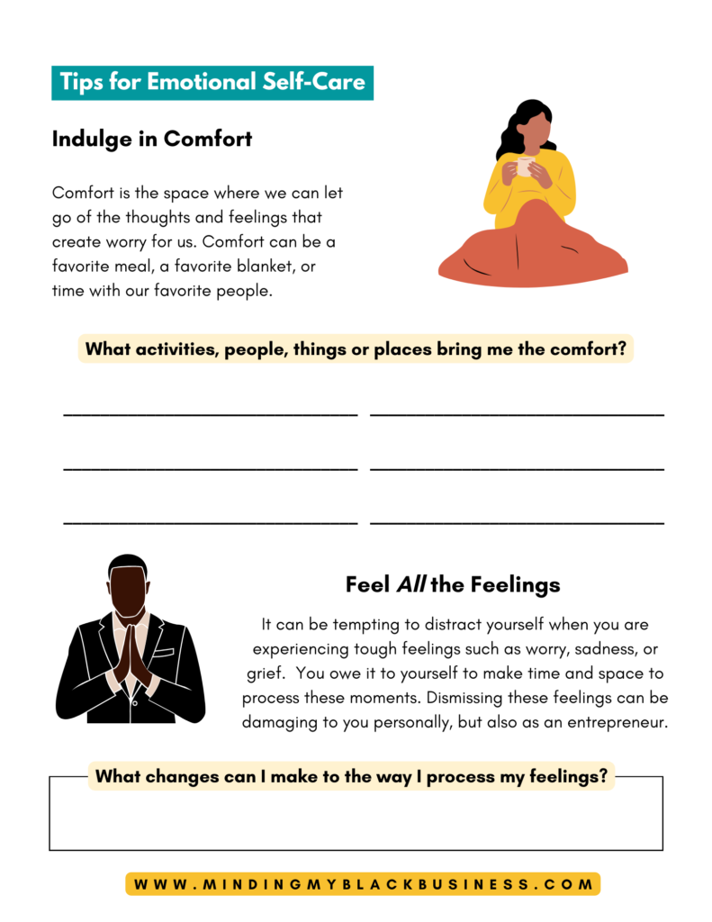 The SelfCare Workbook for Black Entrepreneurs • Minding My Black Business